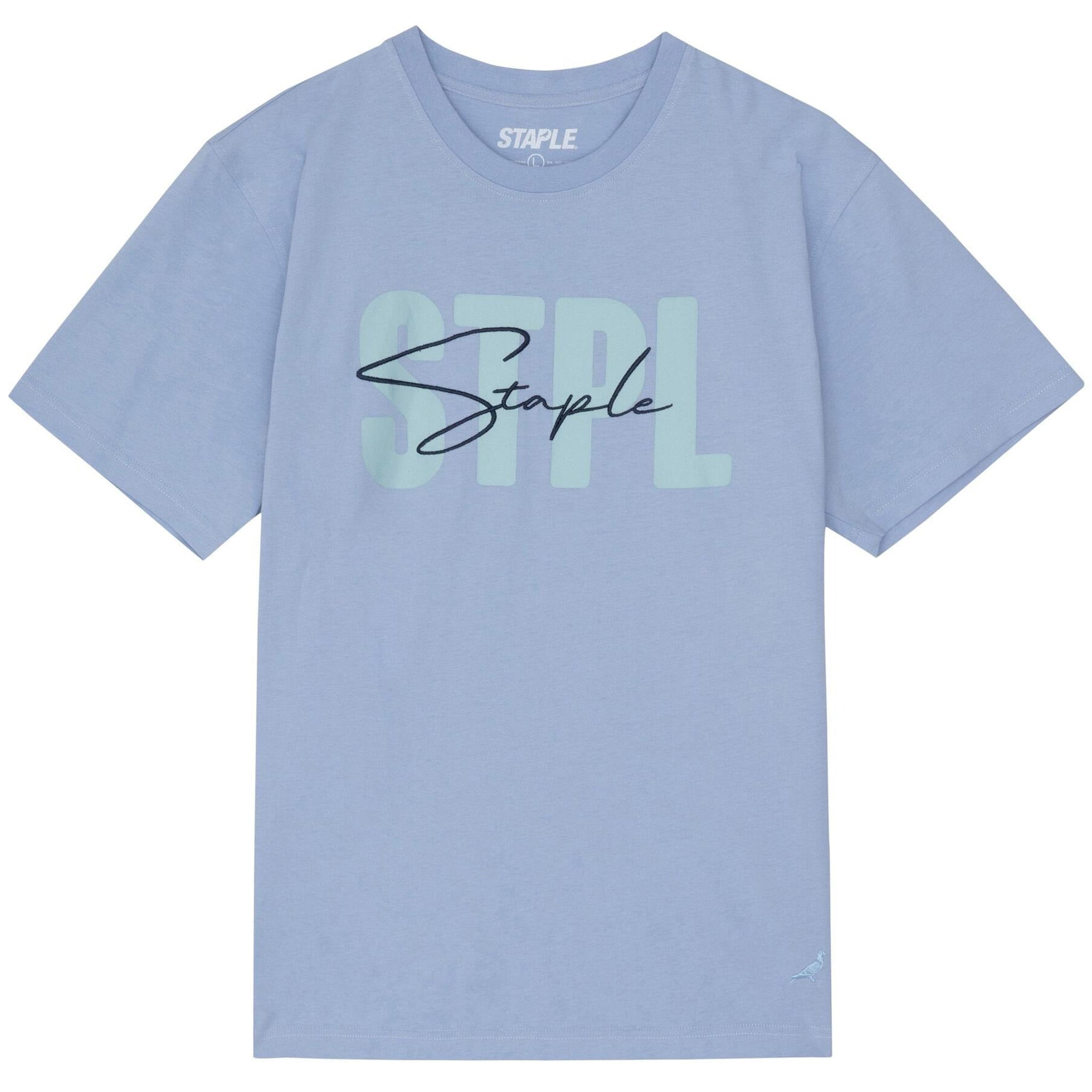 Script Embroidered Tee (Blue) – Capsul