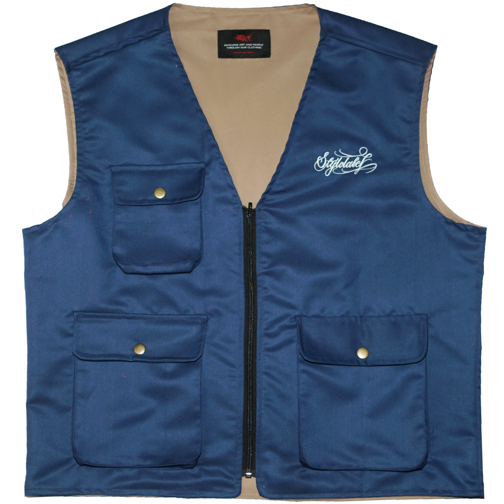Reversible Utility Vest (Blue/Cream) – Capsul