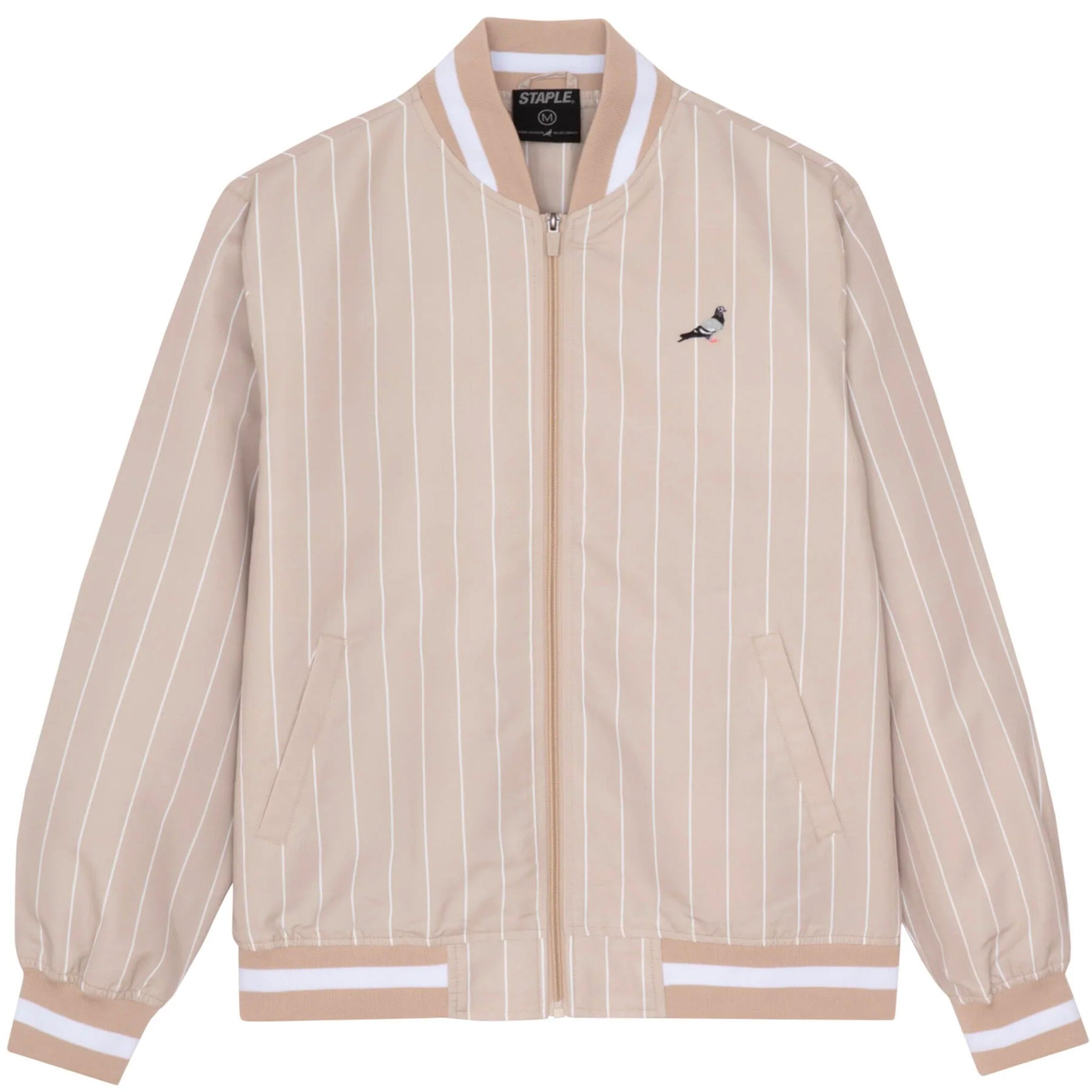 PINSTRIPE BASEBALL JACKET (STONE) – Capsul